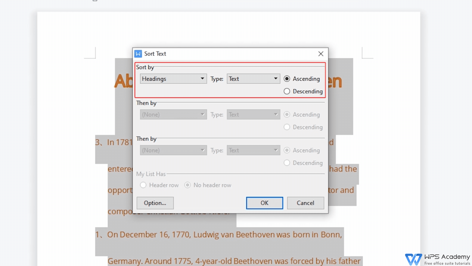 How To Sort Text In WPS Writer WPS Office Academy