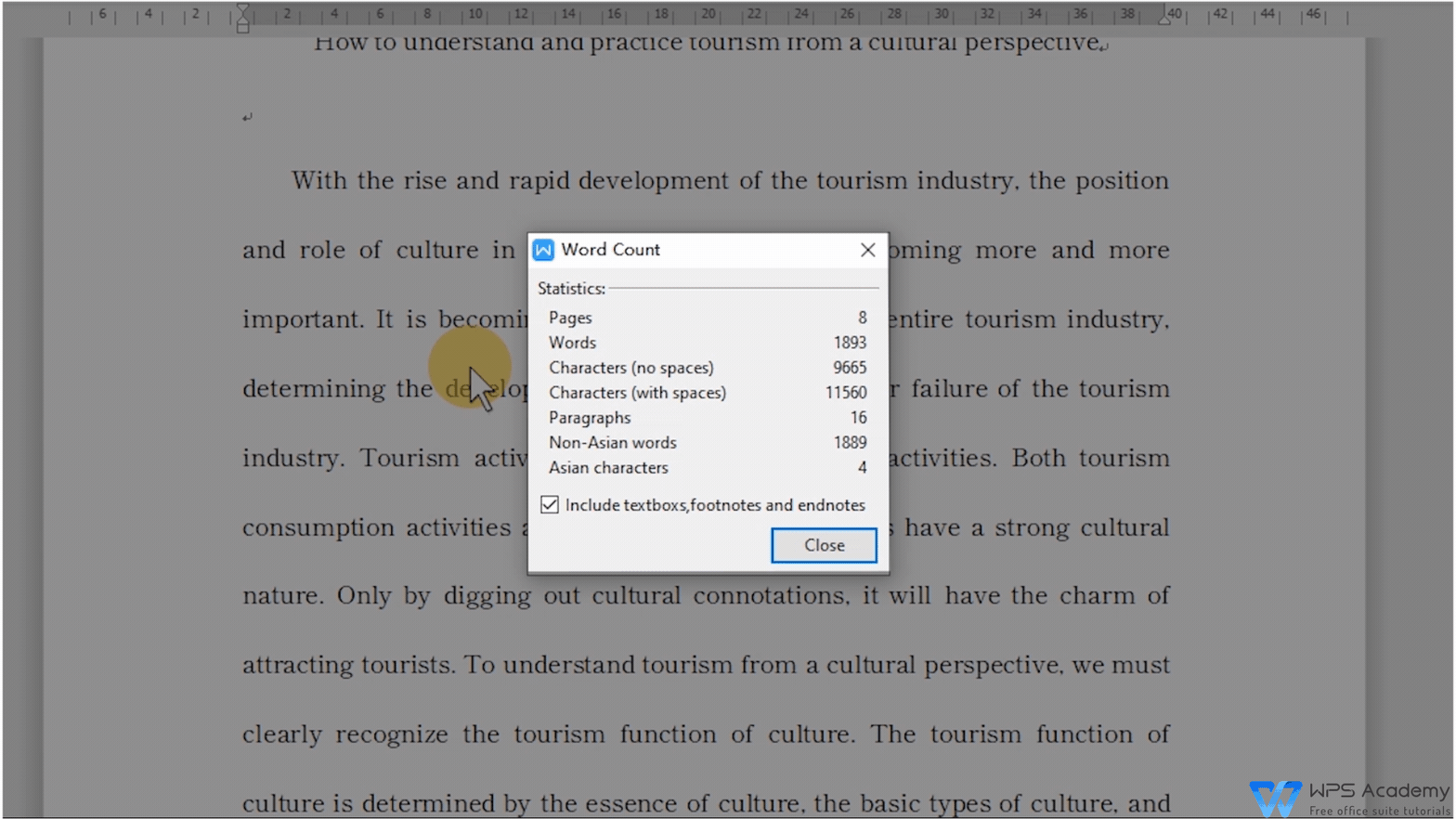 How Can We Check Word Count In WPS Writer WPS Academy Free Office Courses