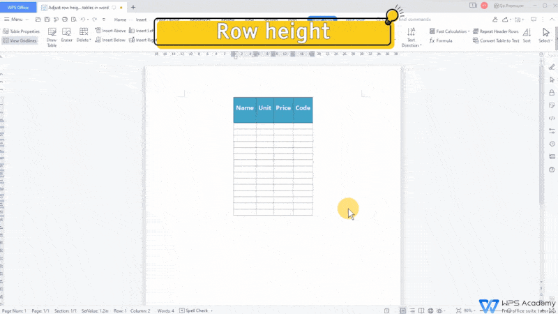 Adjust Row Height And Column Width Of Tables In Word WPS Office Academy