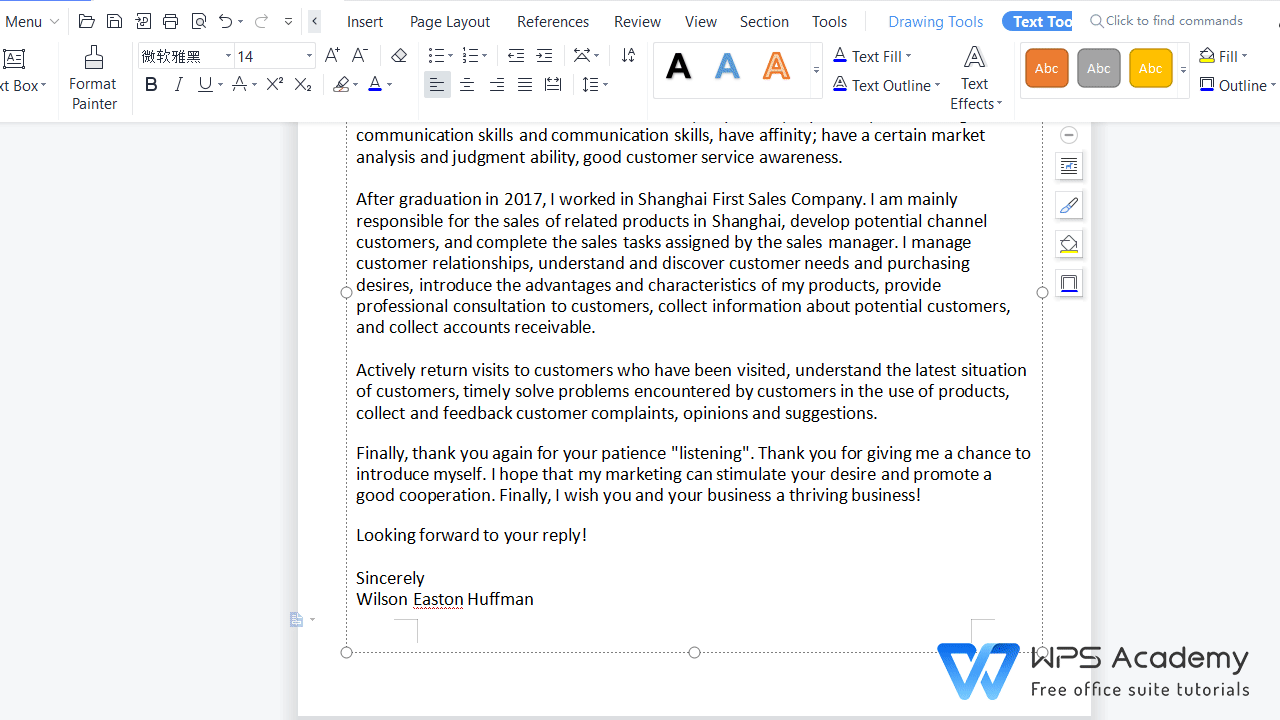 How To Make A Cover Letter For A Resume In WPS Office Word WPS Office