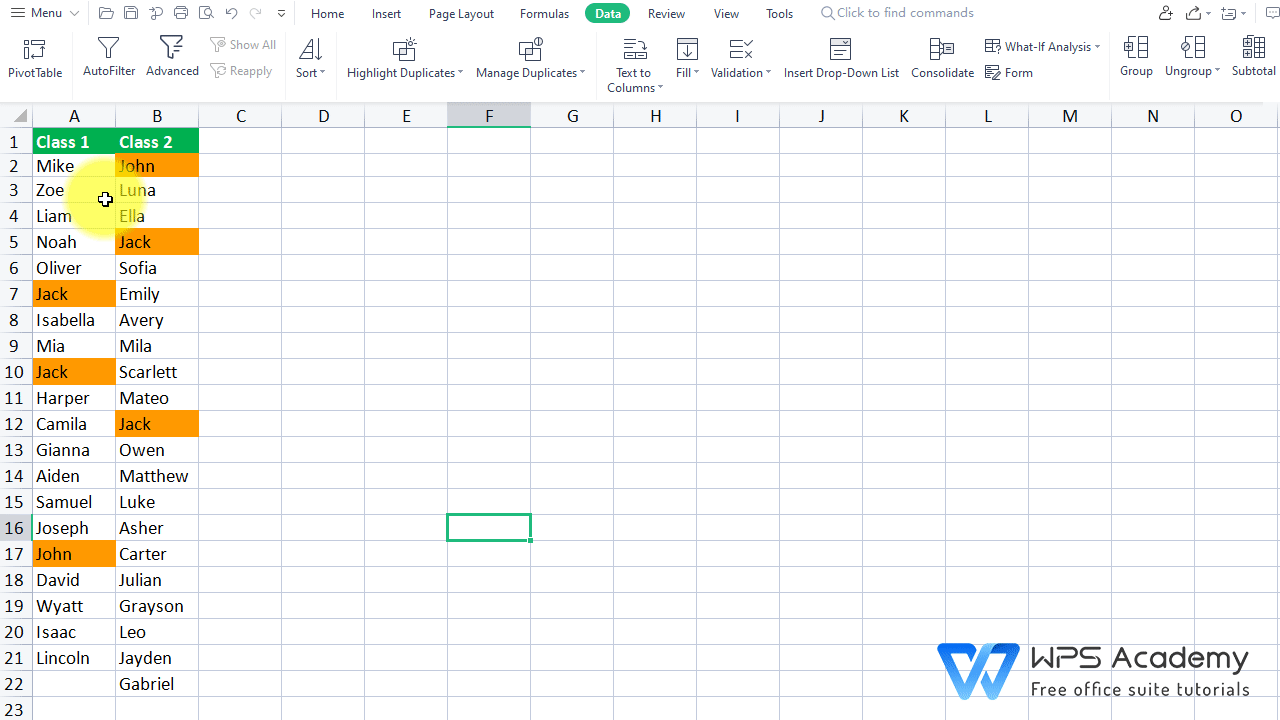How To Highlight And Compare Duplicates In Two Columns In Excel WPS 