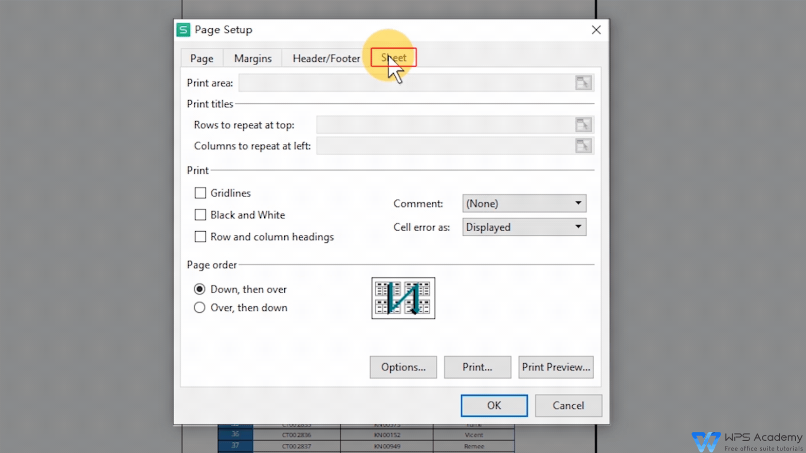 Print Page Setup In WPS Spreadsheet WPS Office Academy