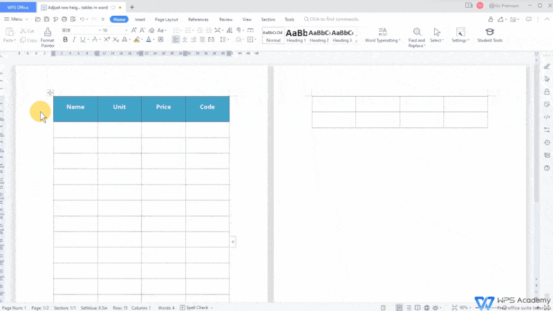 Adjust Row Height And Column Width Of Tables In Word WPS Office Academy