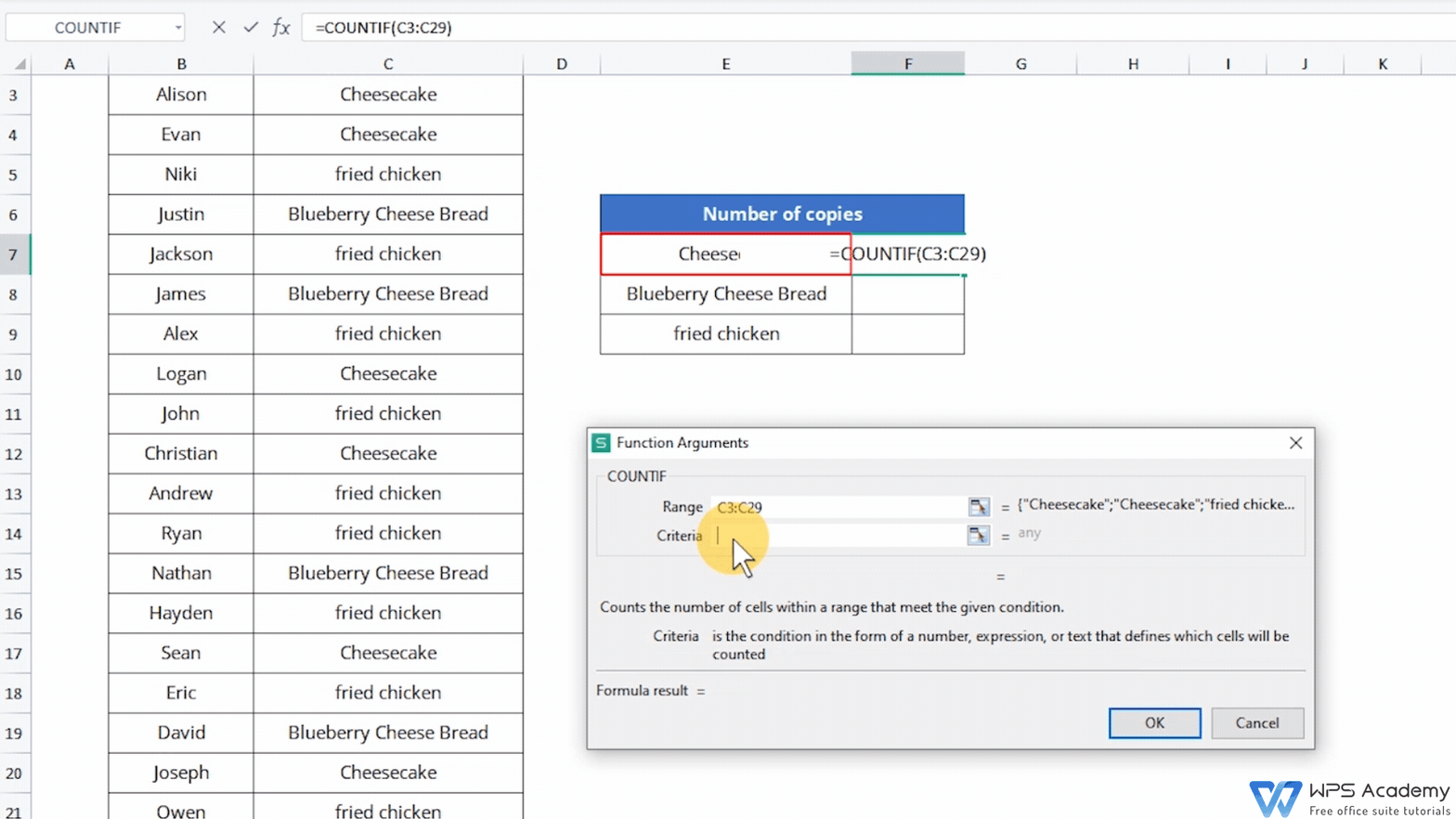 Use COUNTIF function for conditional statistics | WPS Office Academy