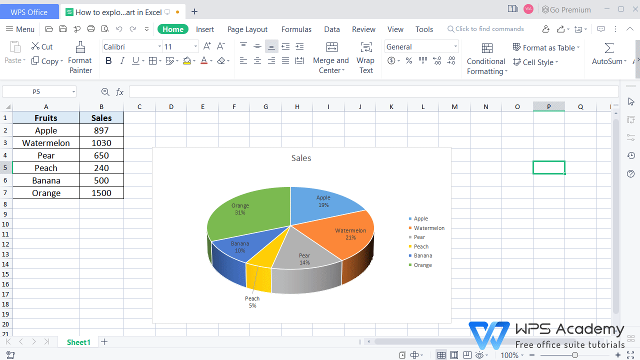 How To Explode A 3 D Pie Chart In Excel WPS Office Academy