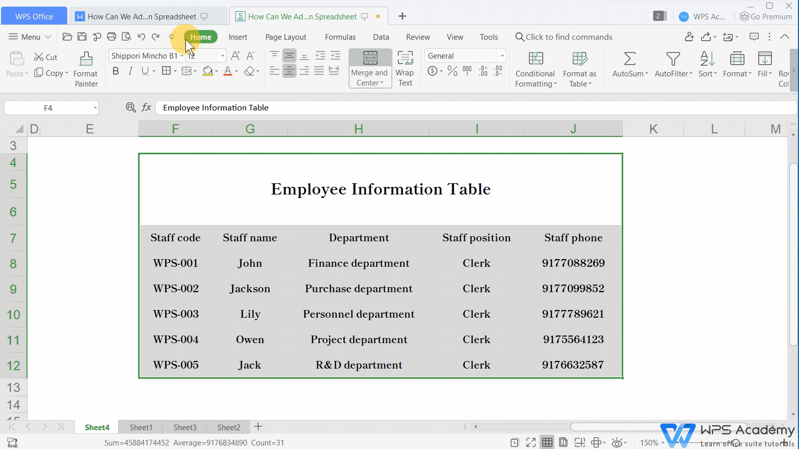 How Can We Add And Set Borders For Cells WPS Academy Free Office Courses