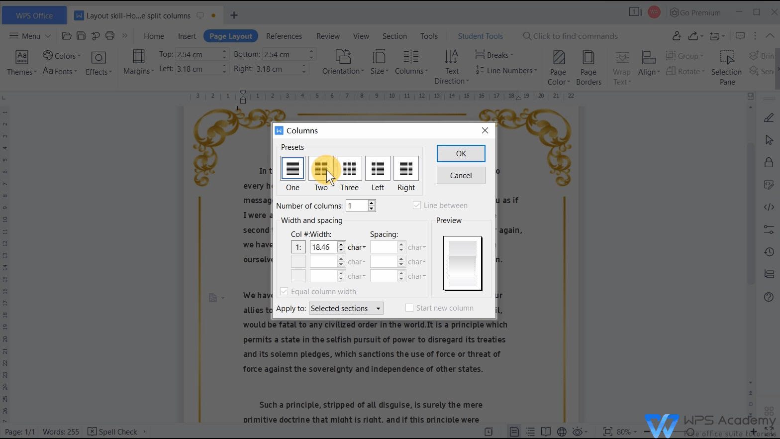 Layout Skill How Can We Split Columns WPS Office Academy