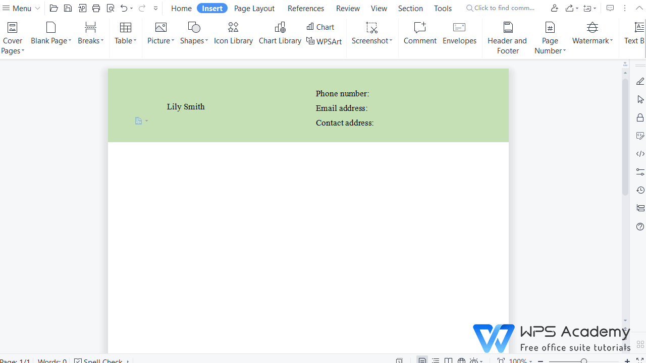 How To Make A Reference Page For A Resume In WPS Office Word WPS 