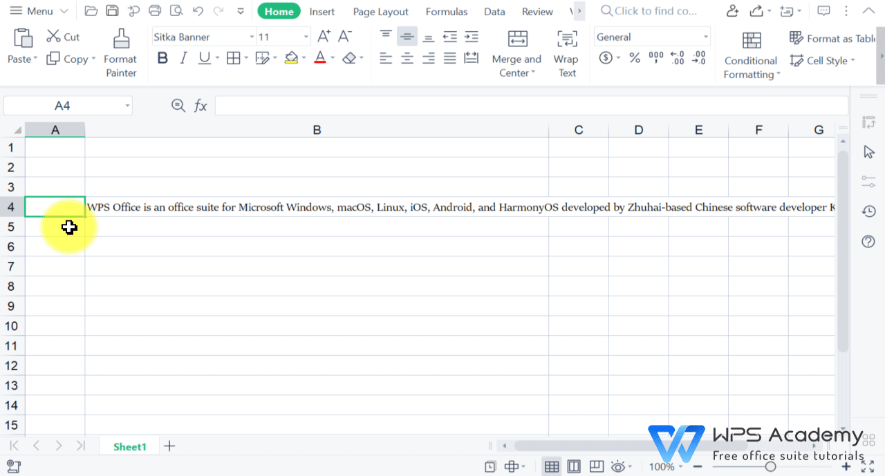 Adjust line spacing for text contents in a cell | WPS Office Academy