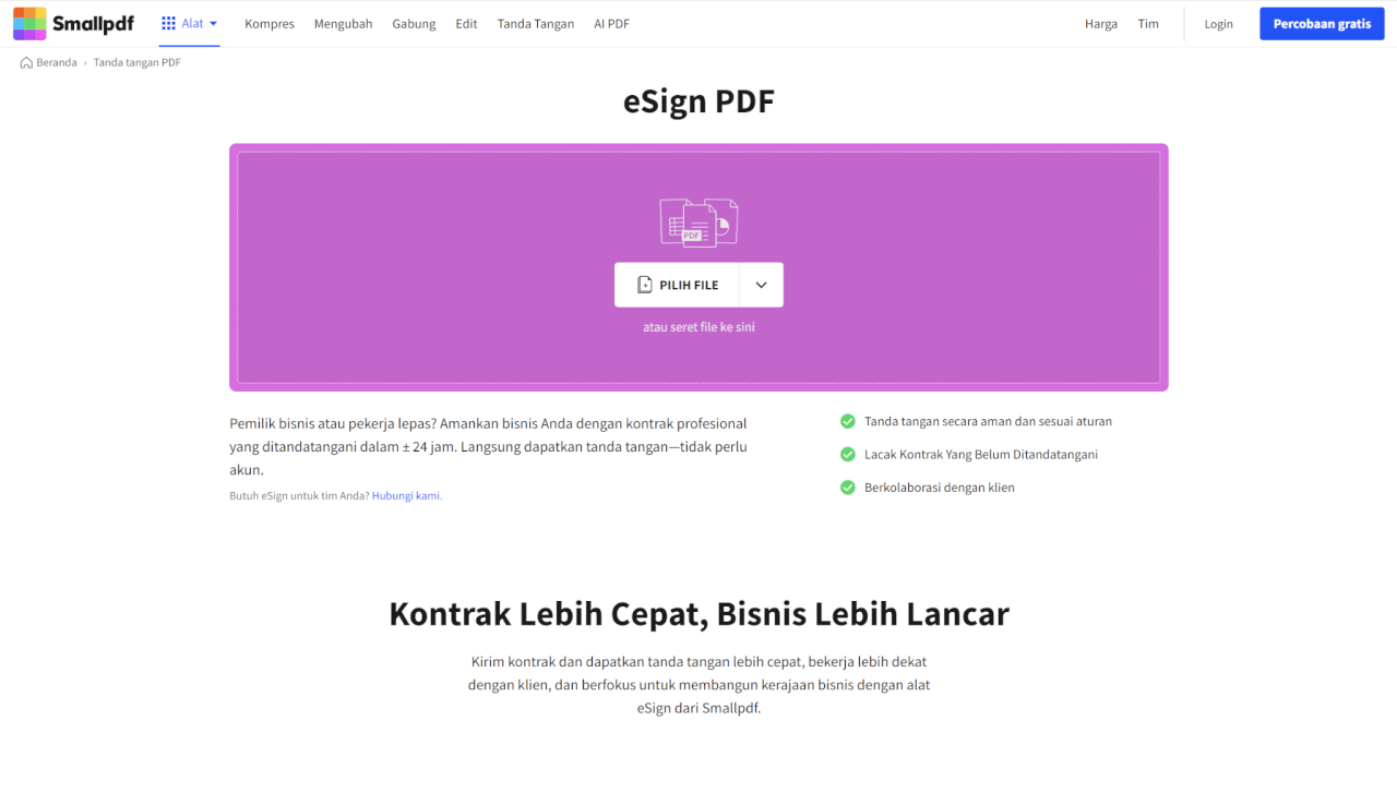 Cara Menandatangani PDF dengan Smallpdf eSign