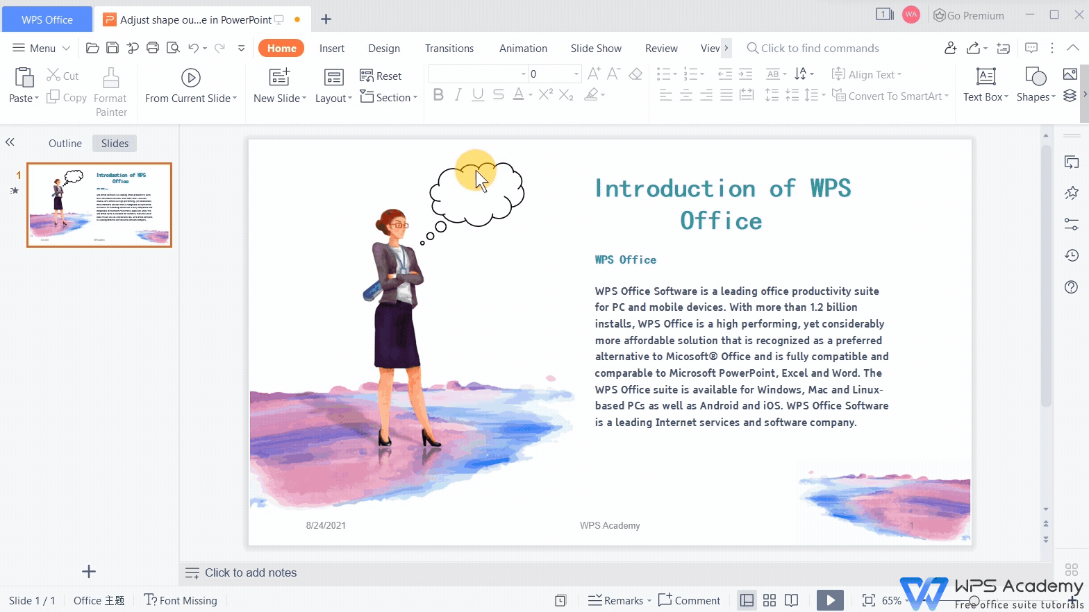 Adjust Shape Outline In WPS Presentation WPS Academy Free Office Courses