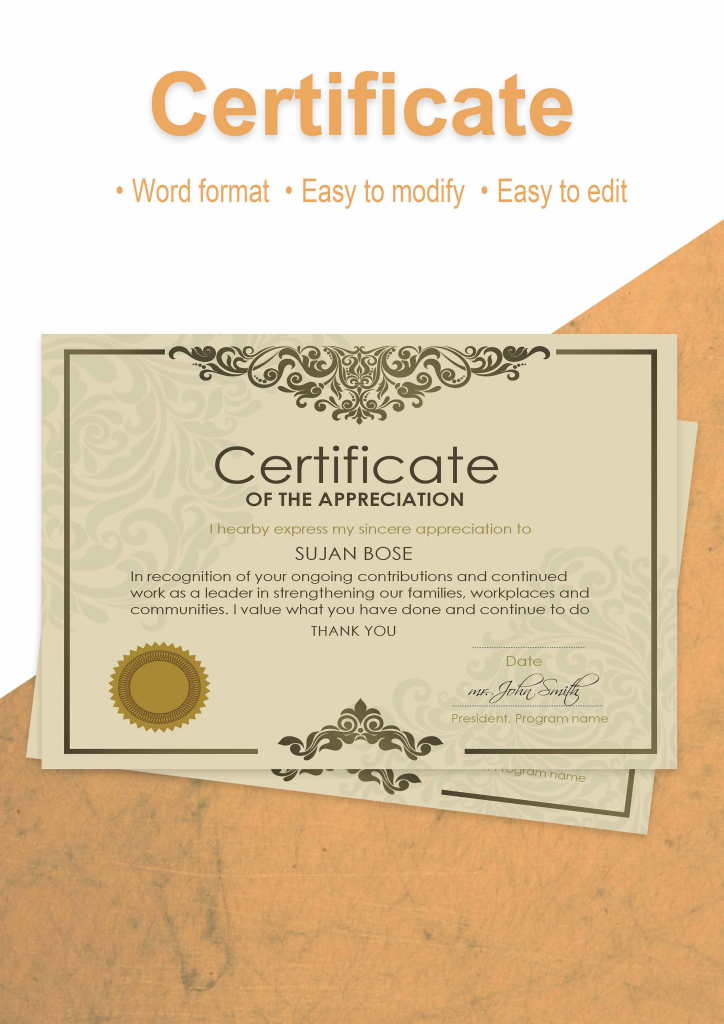 Diploma Certificate Template Word