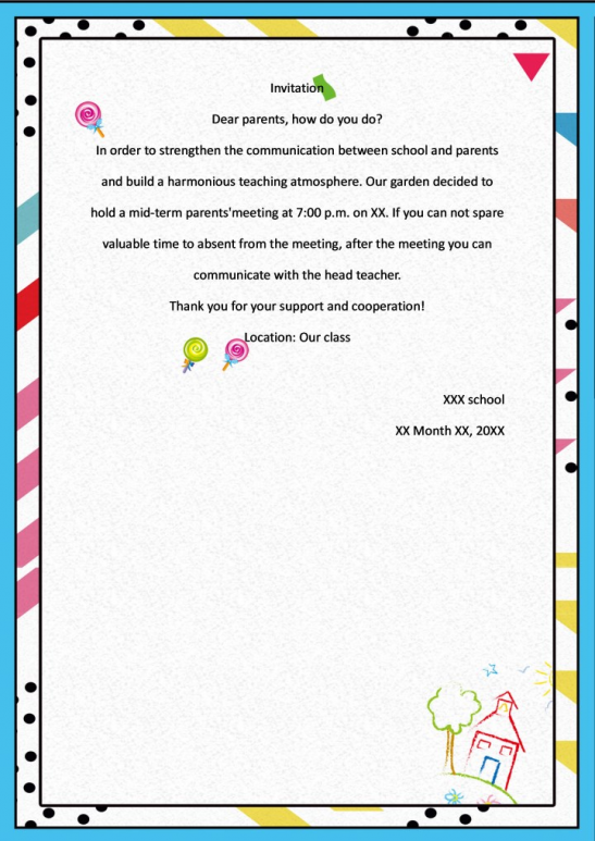 School Get Together Invitation Letter