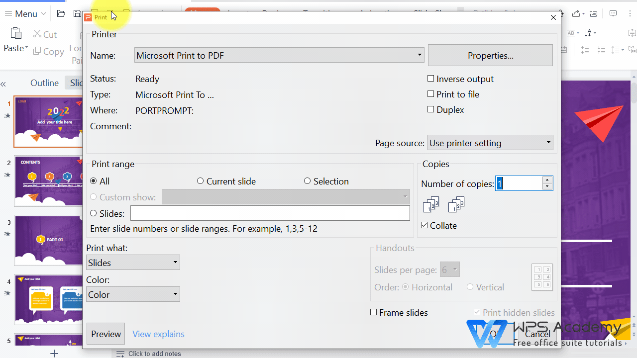 How To Convert Ppt To Pdf With Multiple Slides Per Page In WPS Office WPS Office Academy