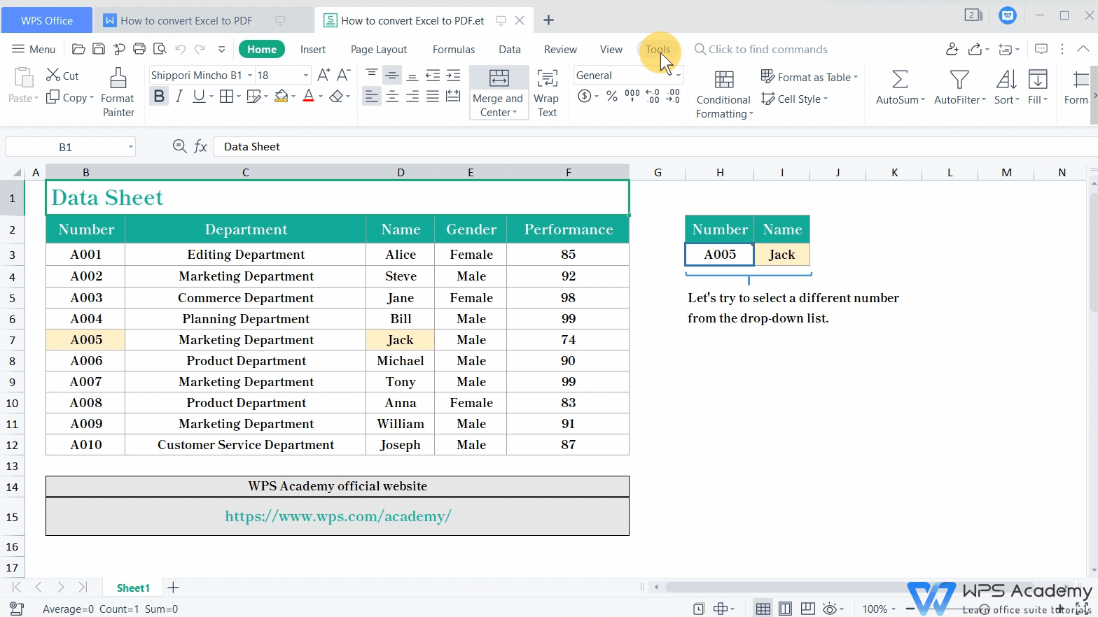 How to convert Excel to PDF | WPS Office Academy