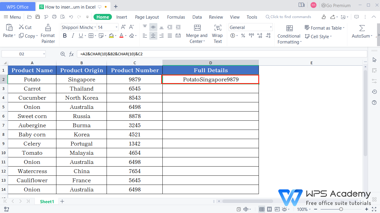 How to Insert Carriage Return in Excel | WPS Office Academy