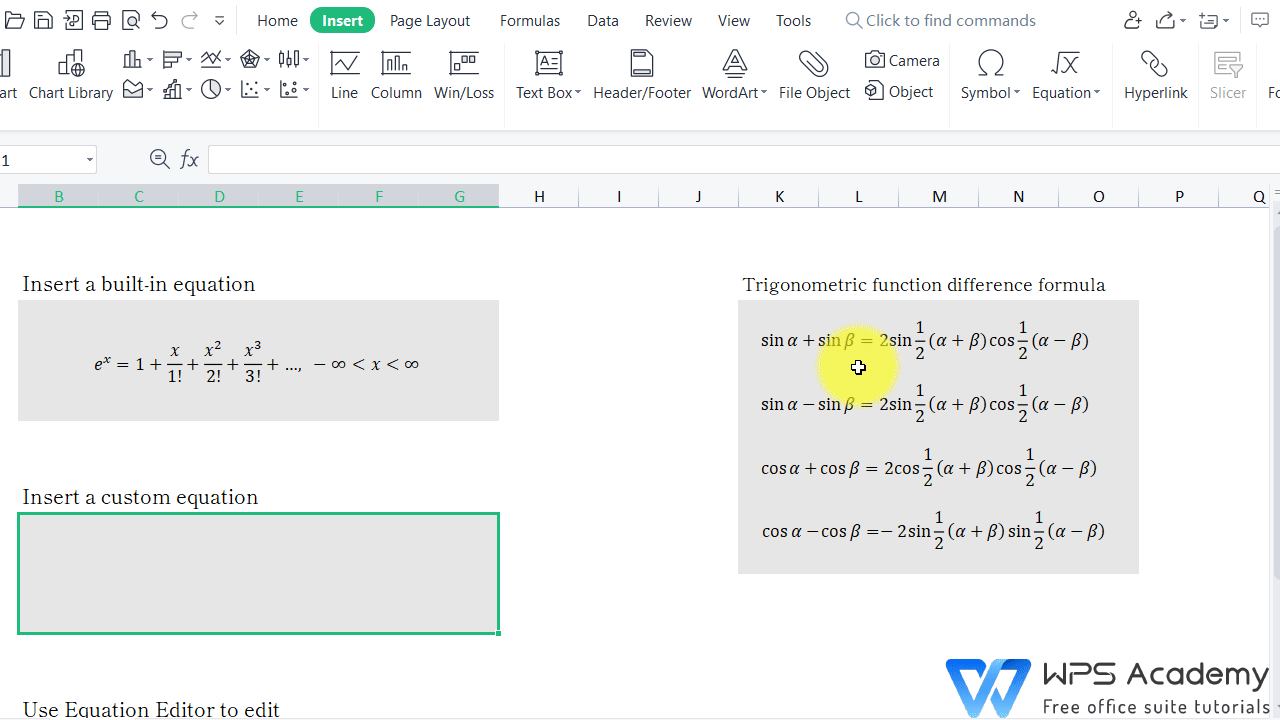 How To Insert Equations In WPS Spreadsheet WPS Office Academy