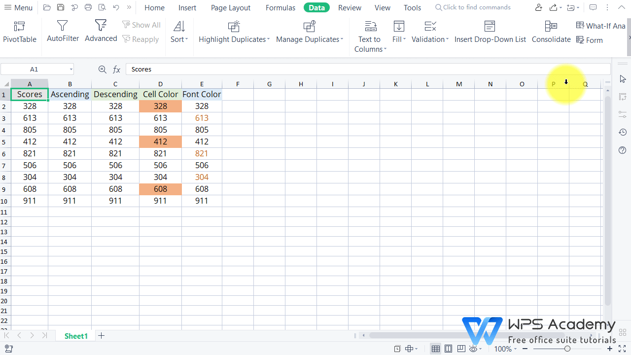 How To Sort Numbers In Ascending Or Descending Order In Excel WPS