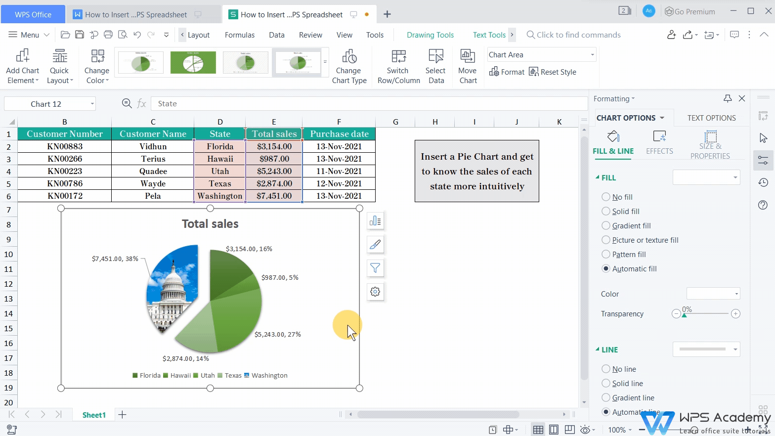 How To Insert Pie Chart In WPS Spreadsheet WPS Office Academy