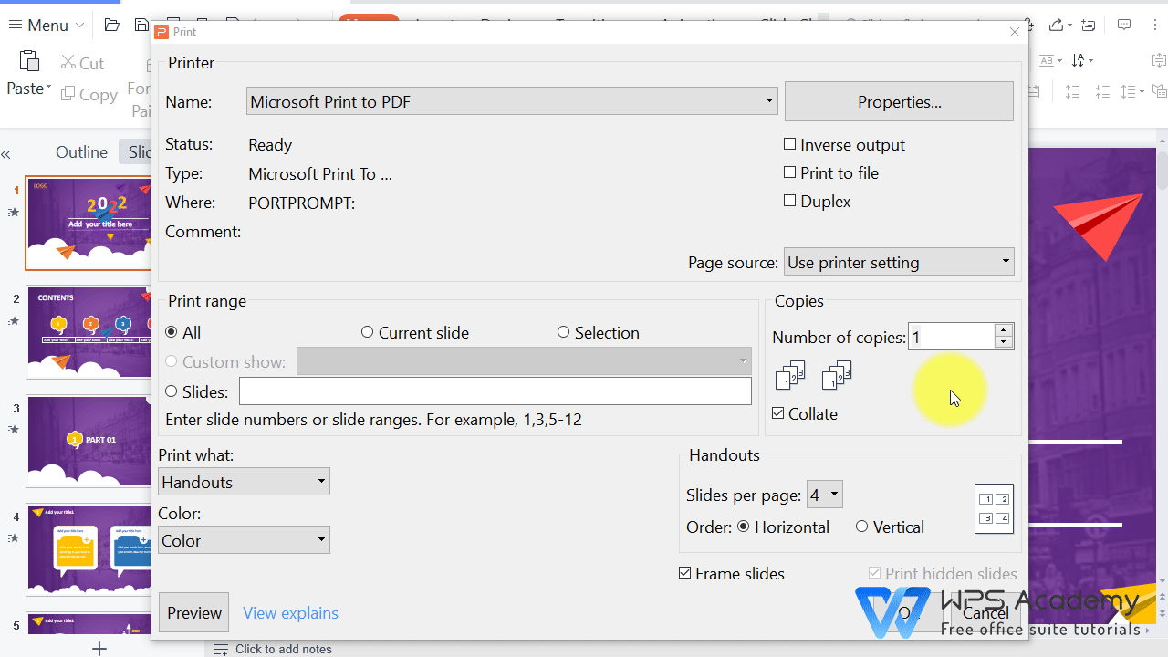 How To Convert Ppt To Pdf With Multiple Slides Per Page In WPS Office WPS Office Academy