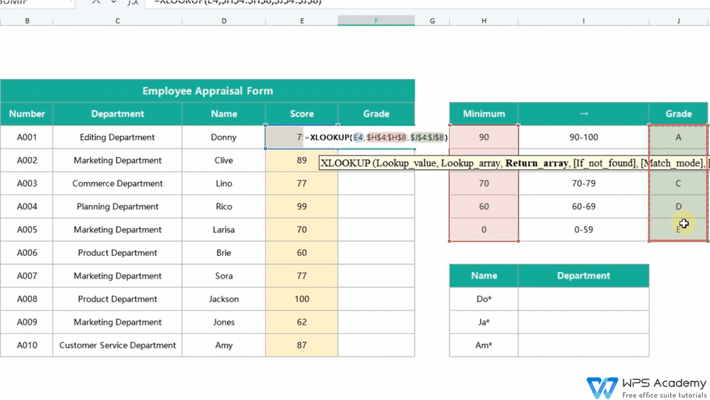 The Advanced XLOOKUP Function | WPS Office Academy