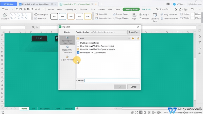 Hyperlink in WPS Office Spreadsheet | WPS Office Academy