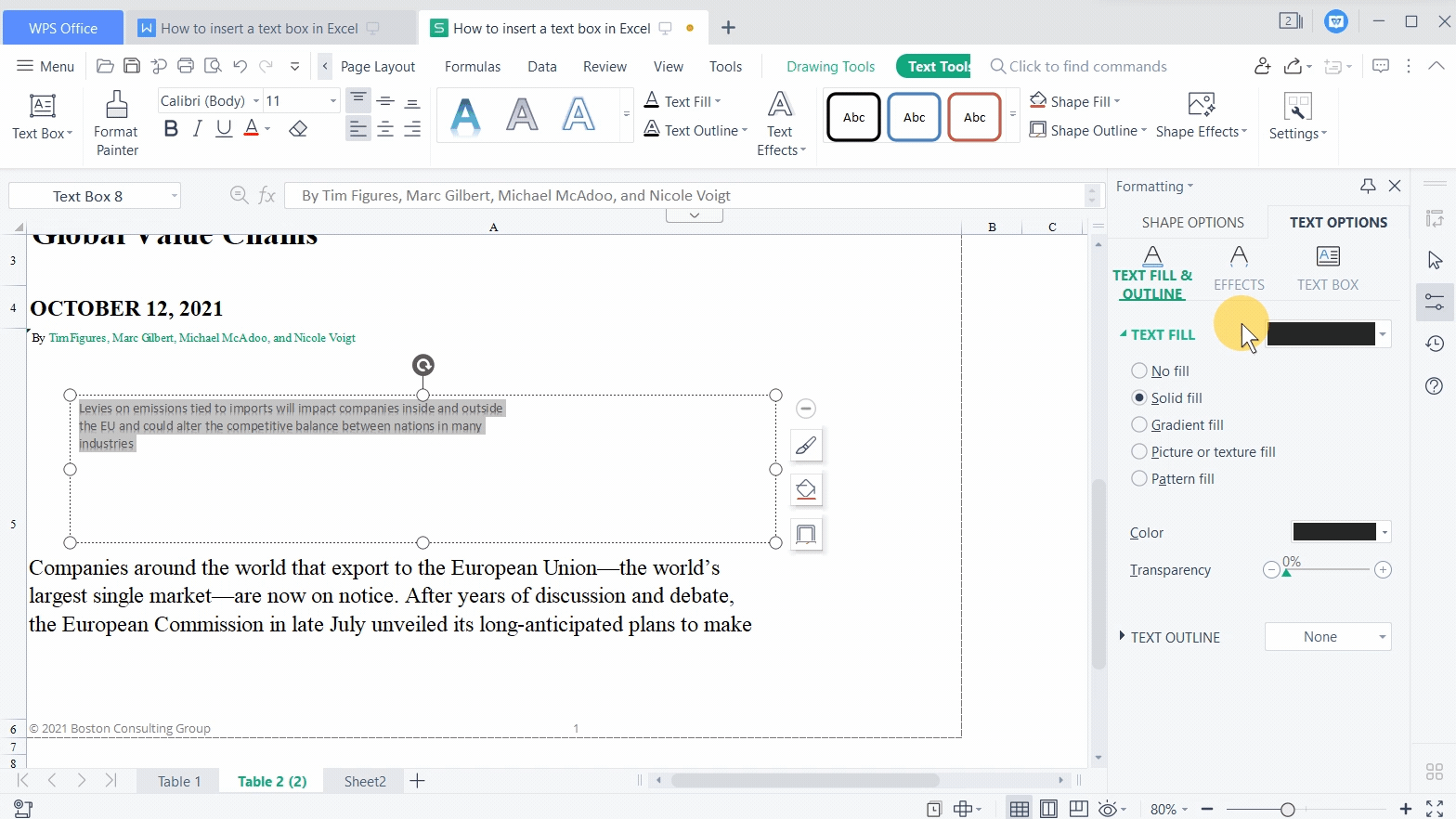 How To Insert A Text Box In Spreadsheet WPS Office Academy