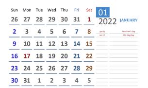 Excel calendar template by week 2022 | WPS Office Academy
