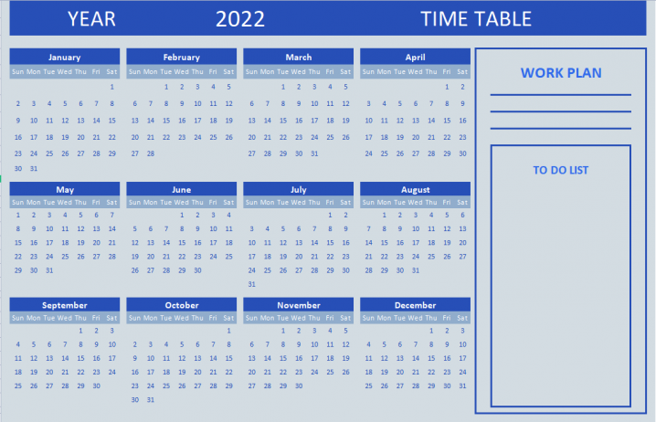 Free 2022 Excel Monthly Calendar Templates | WPS Office Academy