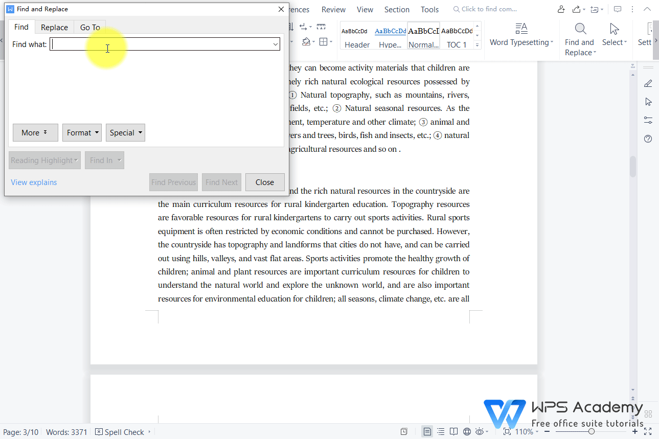 How to search words on page in Word？ | WPS Office Academy