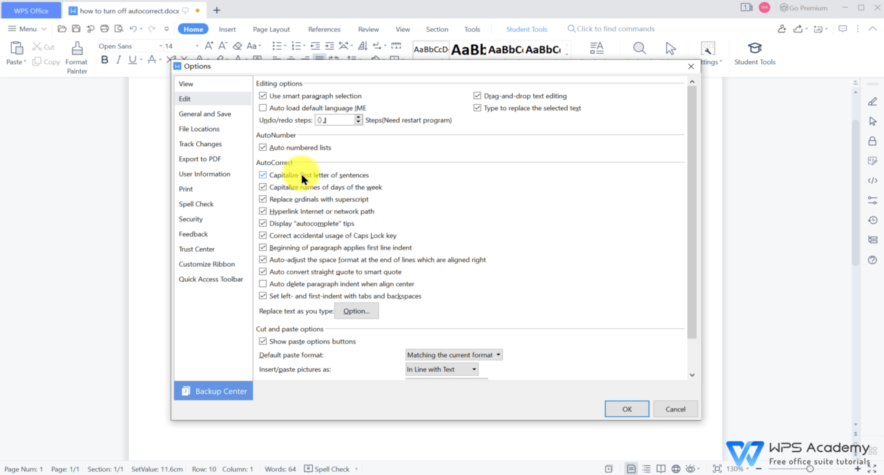 How To Turn Off Autocorrect WPS Office Academy