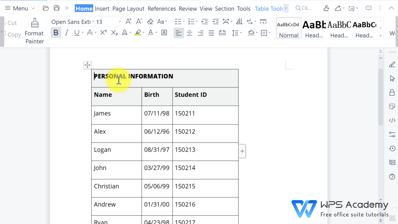Resize Width Of Columns And Rows In A Table WPS Office Academy