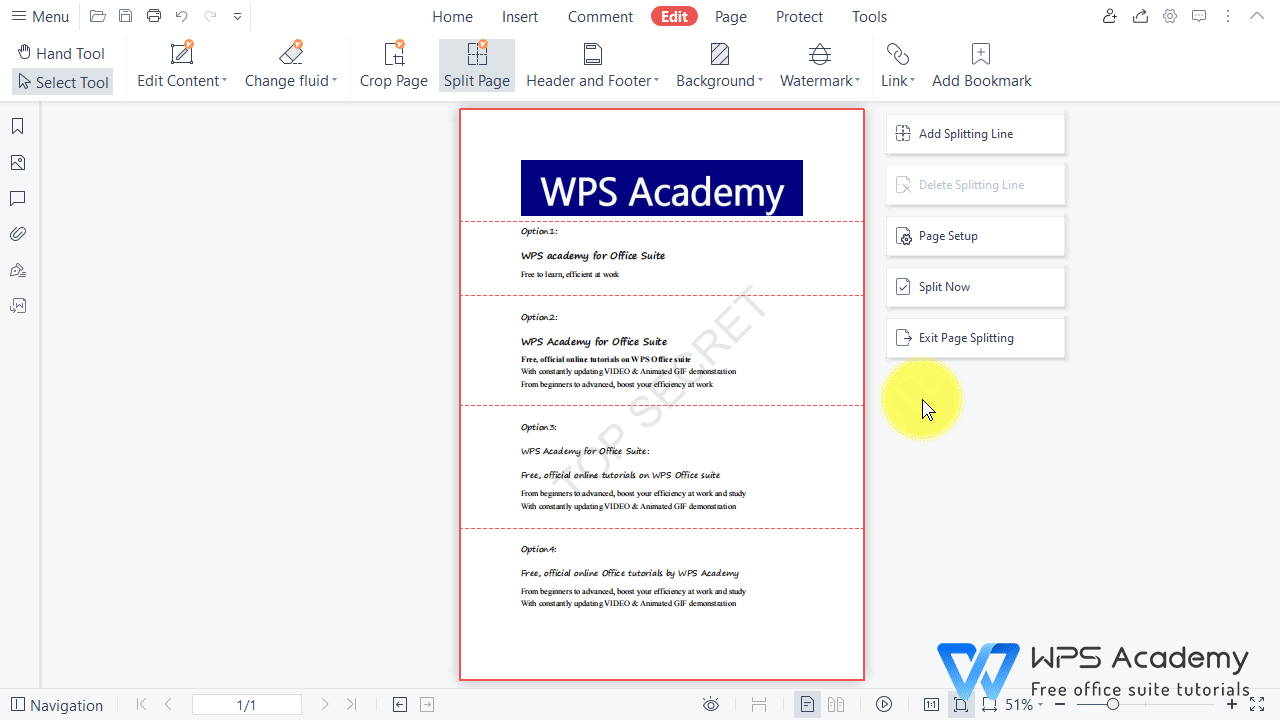How To Use PDF Editor To Split Page In WPS Office WPS Office Academy