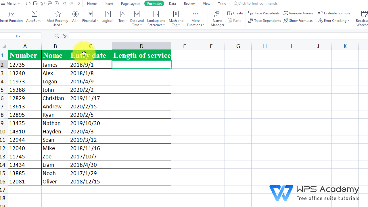 DATEDIF Function In EXCEL WPS Office Academy