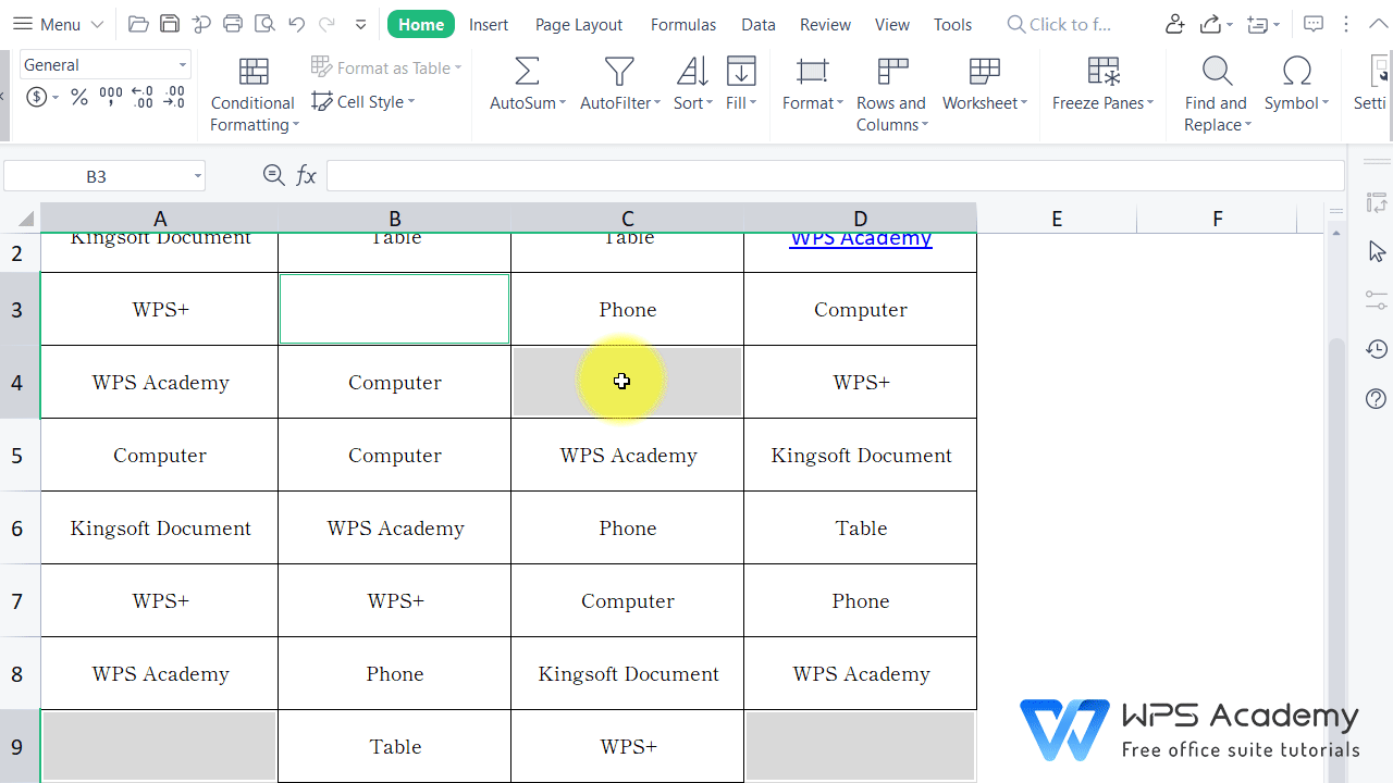 How To Delete Blank Cells In WPS Spreadsheet WPS Office Academy