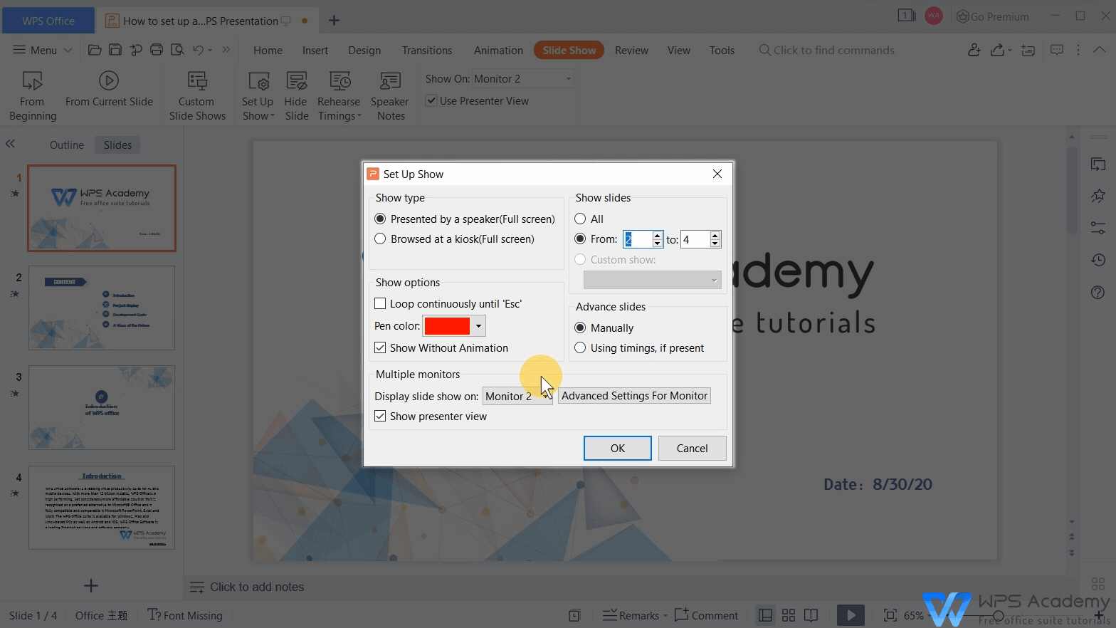How To Set Up A Slideshow In WPS Presentation WPS Academy Free Office 