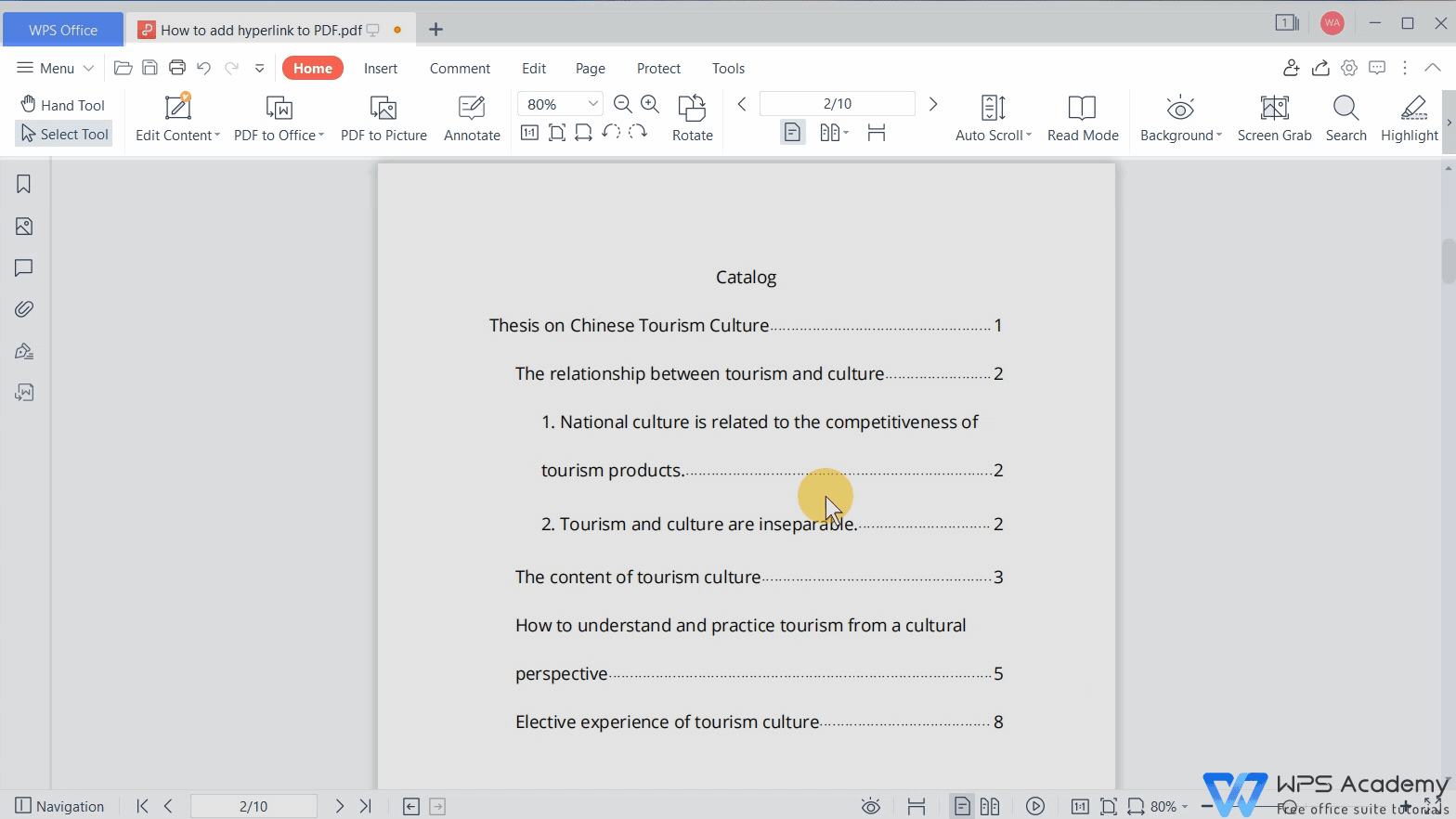 How to add hyperlink to PDF | WPS Office Academy