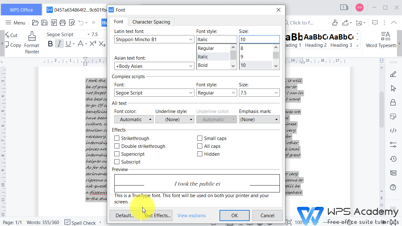 How To Customize The Font In WPS Writer WPS Office Academy
