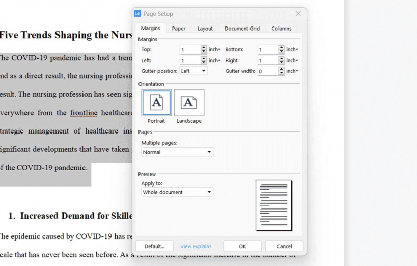 How to Make One Page Landscape in Word