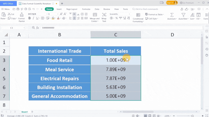 Scientific Notation Excel