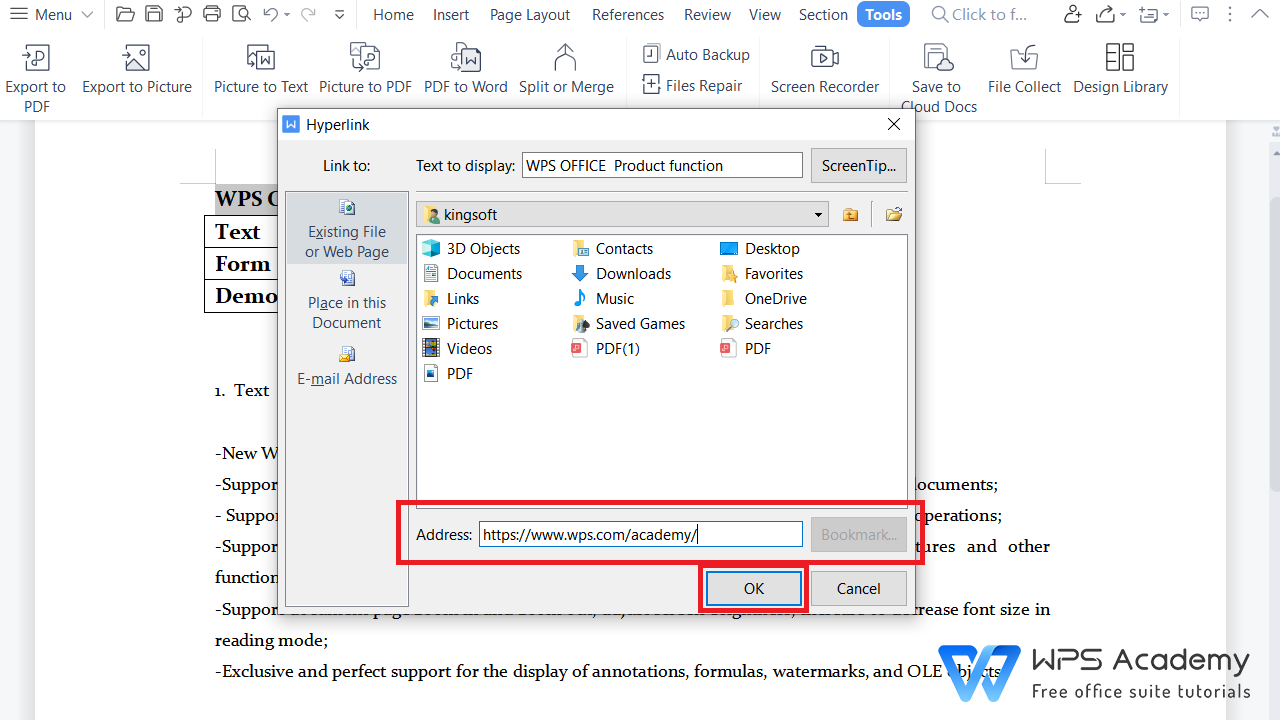 How To Add A Hyperlink WPS Office Academy
