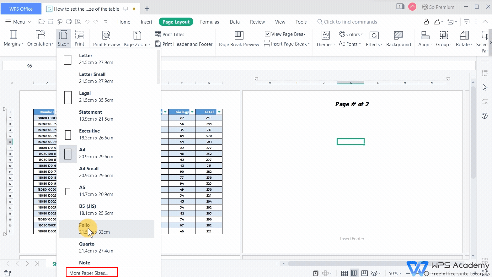 How To Set The Paper Size Of The Table WPS Office Academy