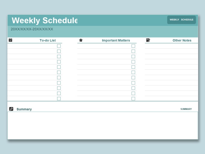 weekly schedule template excel free download 2022 | WPS Office Academy