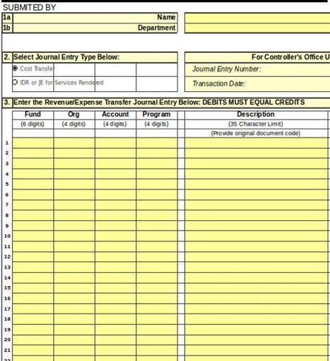 Blank General Ledger