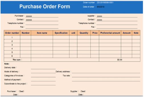Purchase Re Form Template Excel