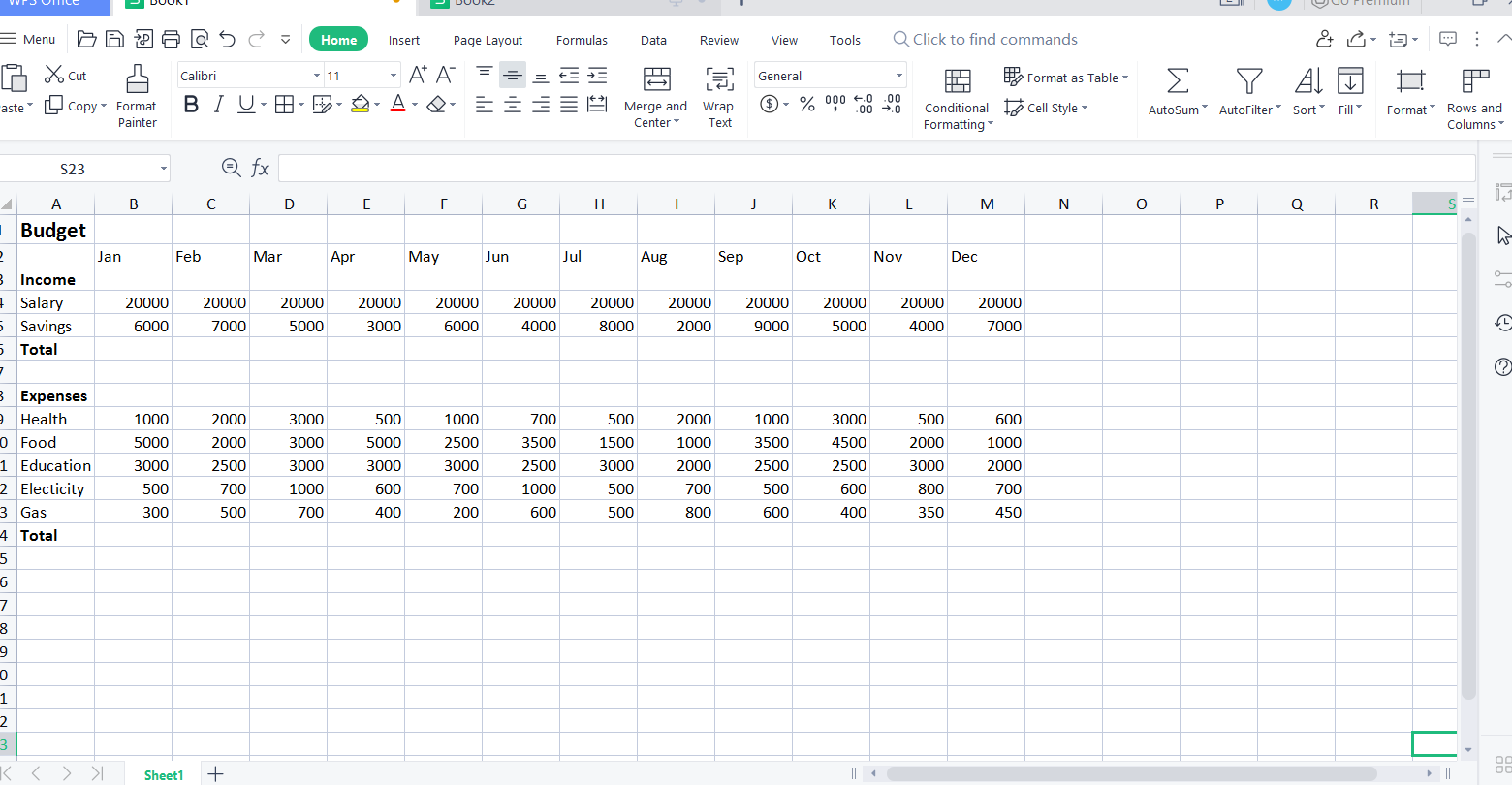 How To Calculate Monthly Budget In Excel WPS Office Academy
