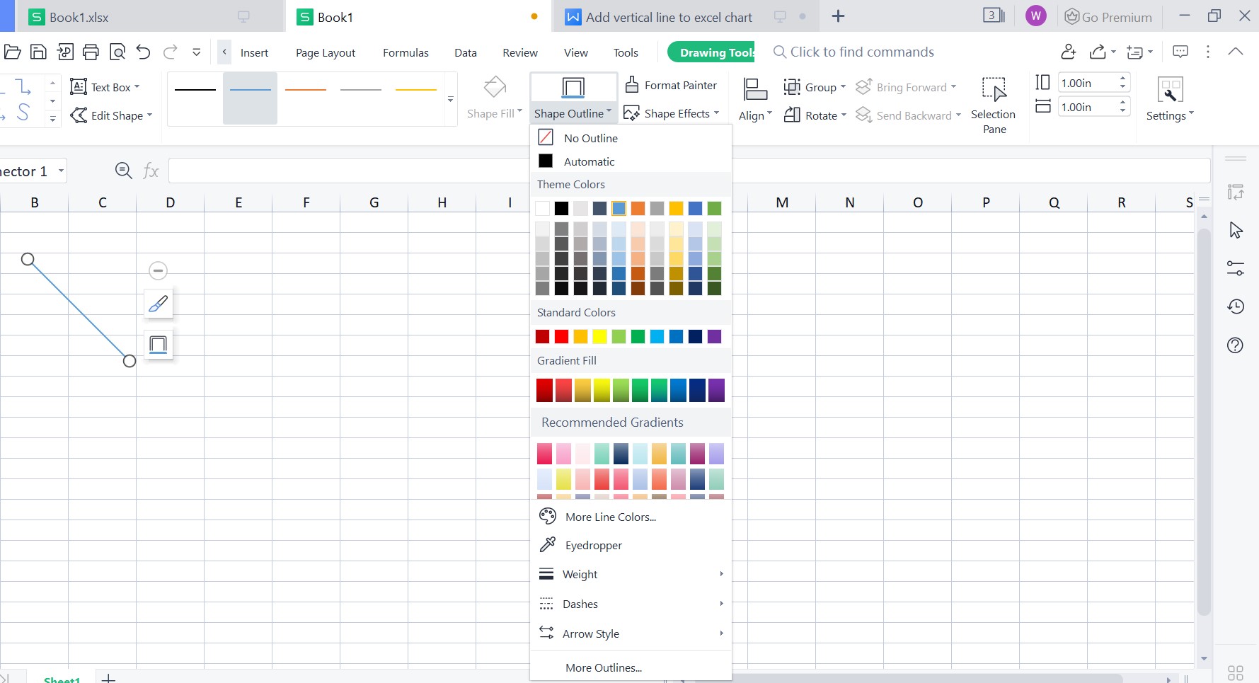 How to add vertical line to excel chart in excel graph | WPS Office Academy