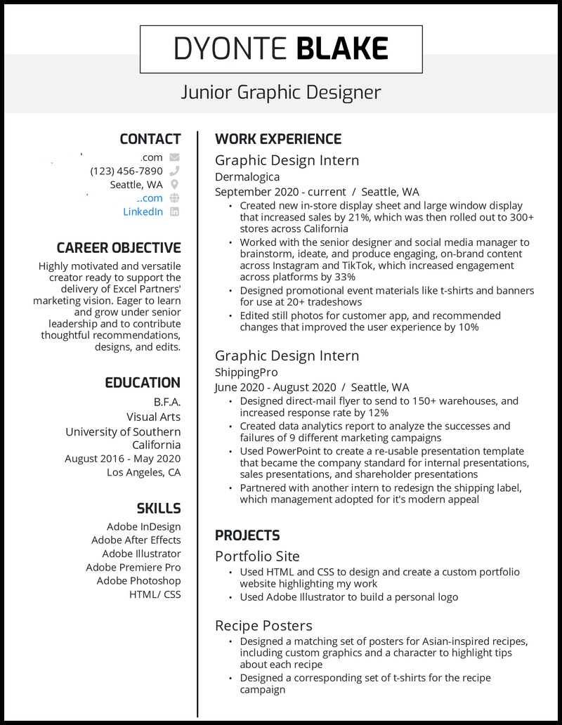 How To Make Graphic Design Resume Examples With No Experience WPS Office Academy