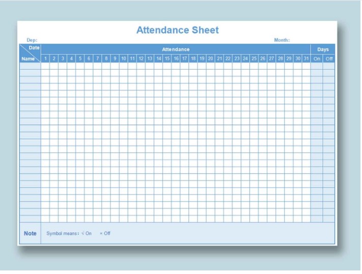 Simple Attendance Sheet