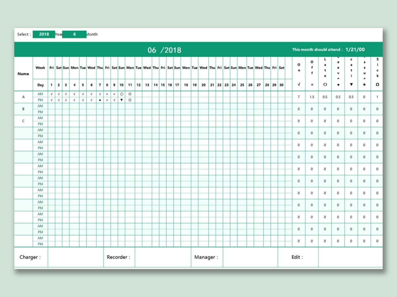Annual Leave Planner Excel Template